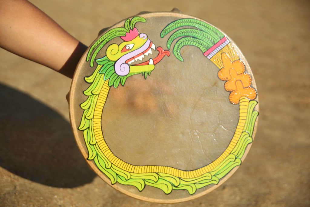 Medium size Hand Drum with drum beater. | First Nations Music